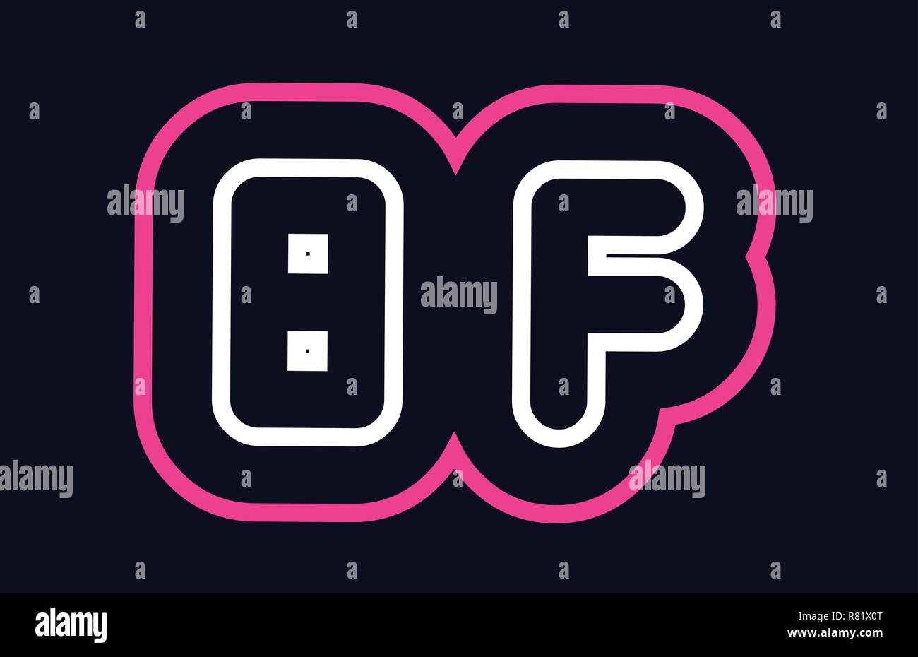 pink white blue alphabet combination letter bf b f logo design suitable ...