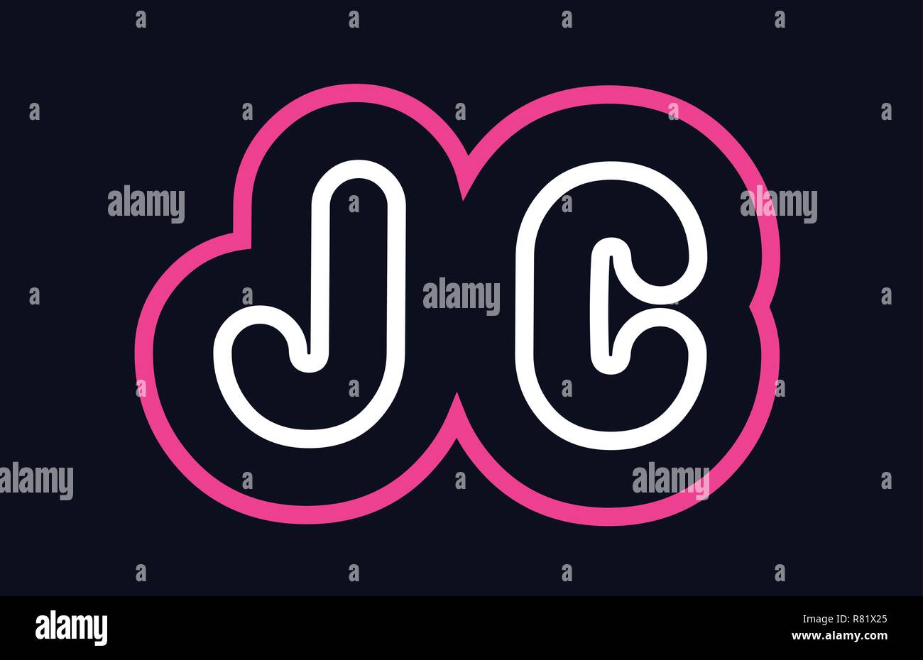 pink white blue alphabet combination letter jc j c logo design suitable ...