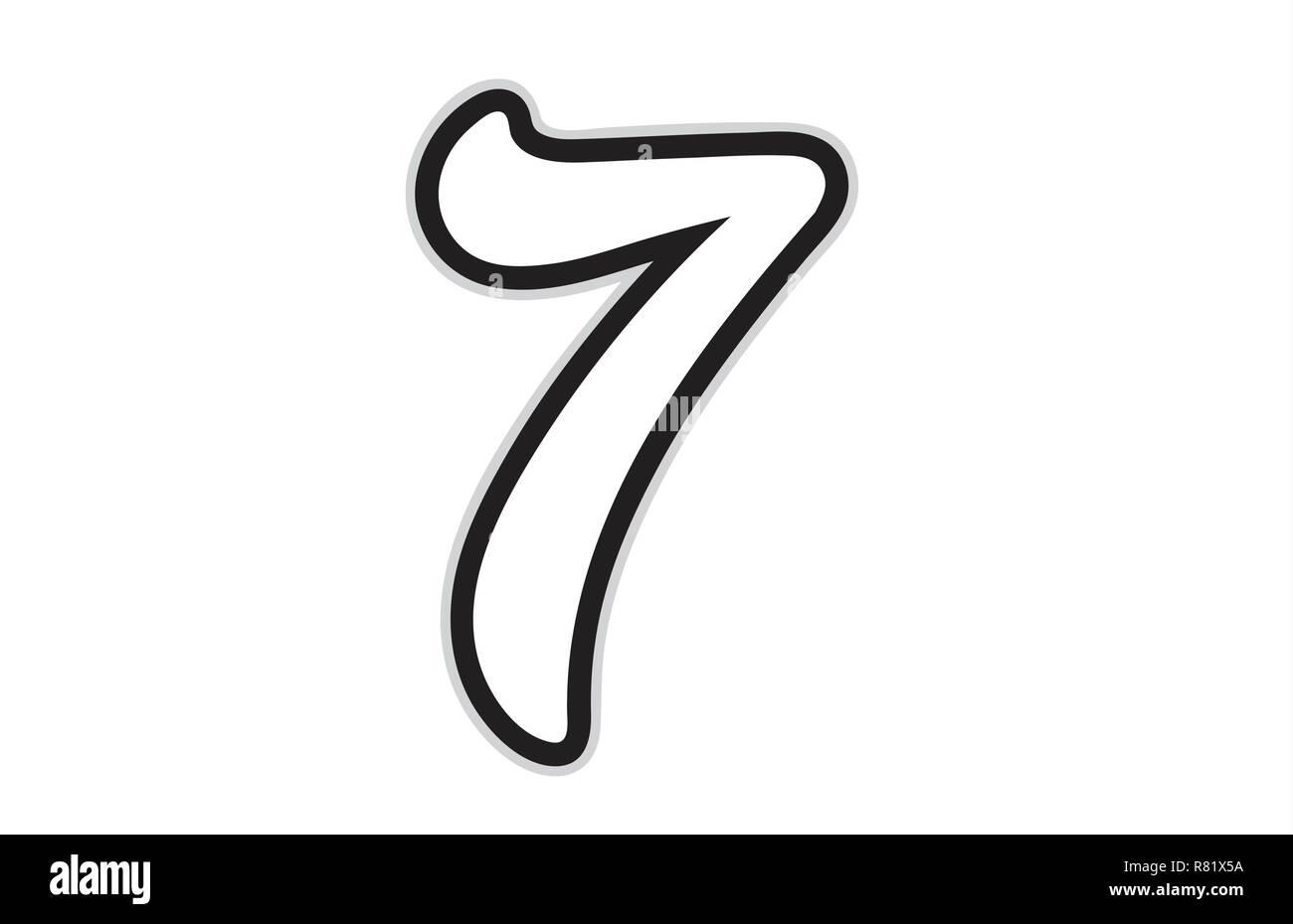 Number 7 logo Black and White Stock Photos & Images - Alamy
