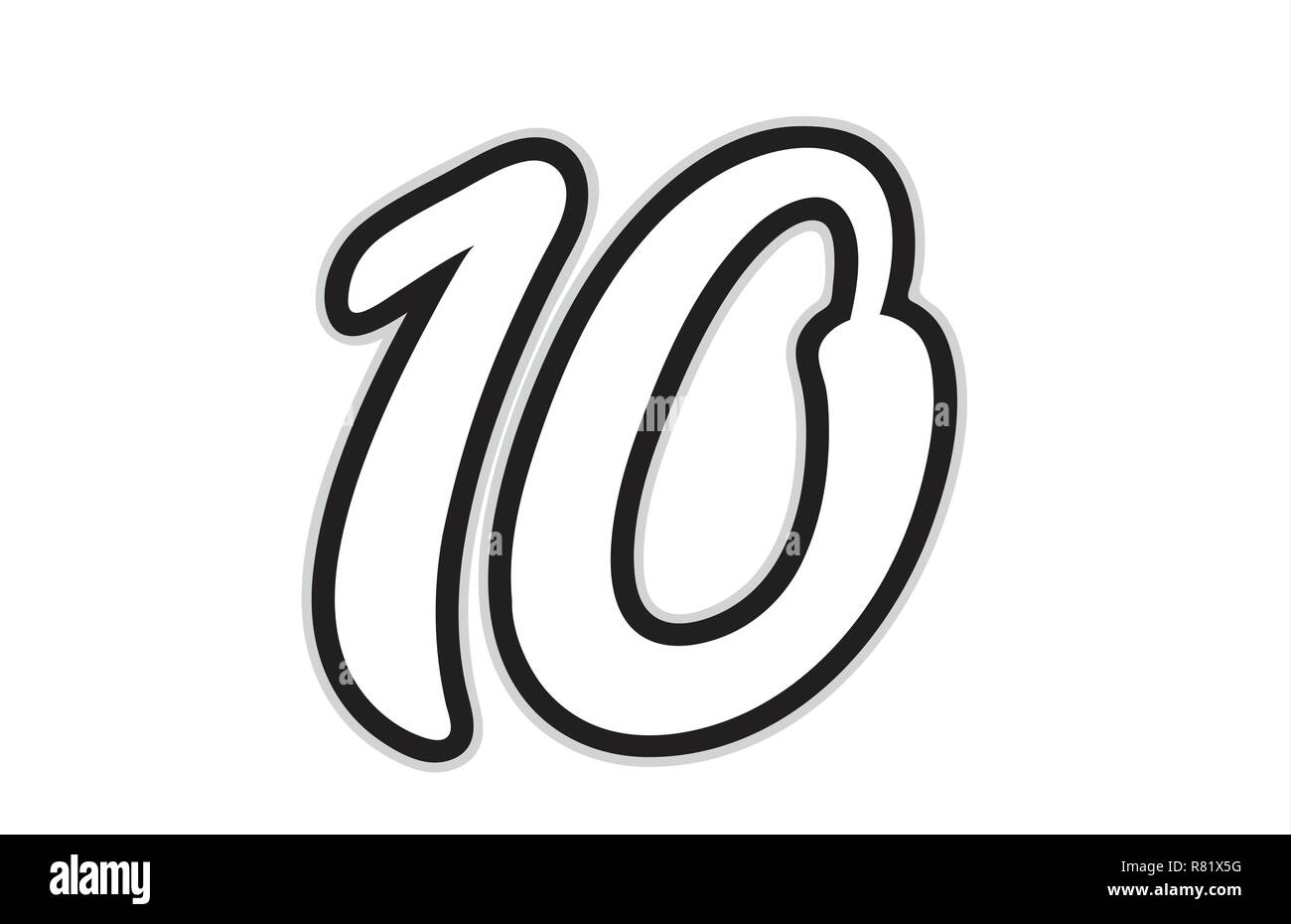 Design of black and white number 10 suitable as a logo for a company or ...