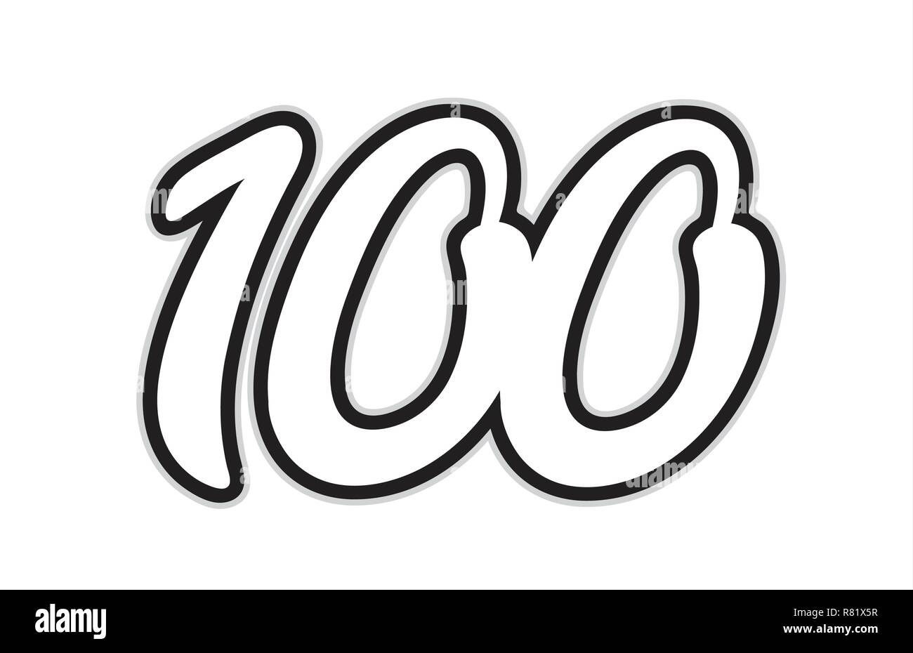 Number 100 vector vectors hi-res stock photography and images - Alamy