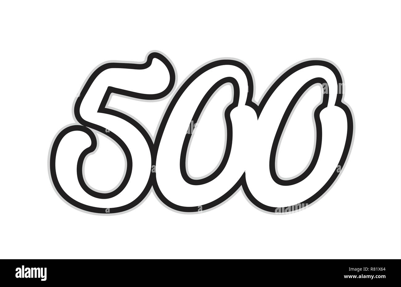Design of black and white number 500 suitable as a logo for a company ...