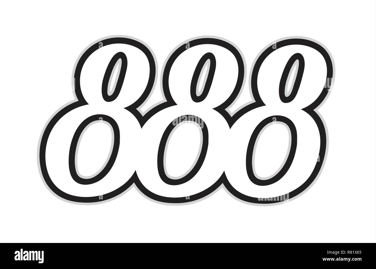 Design of black and white number 888 suitable as a logo for a company ...