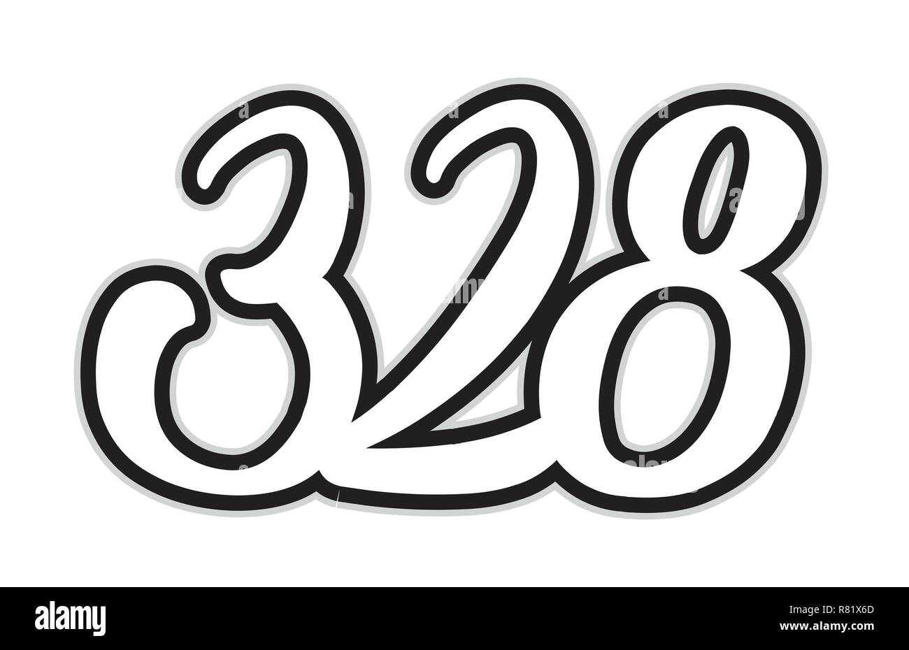 Design of black and white number 328 suitable as a logo for a company ...