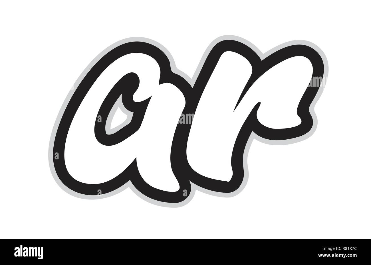 Design of black and white alphabet letter combination ar a r suitable ...