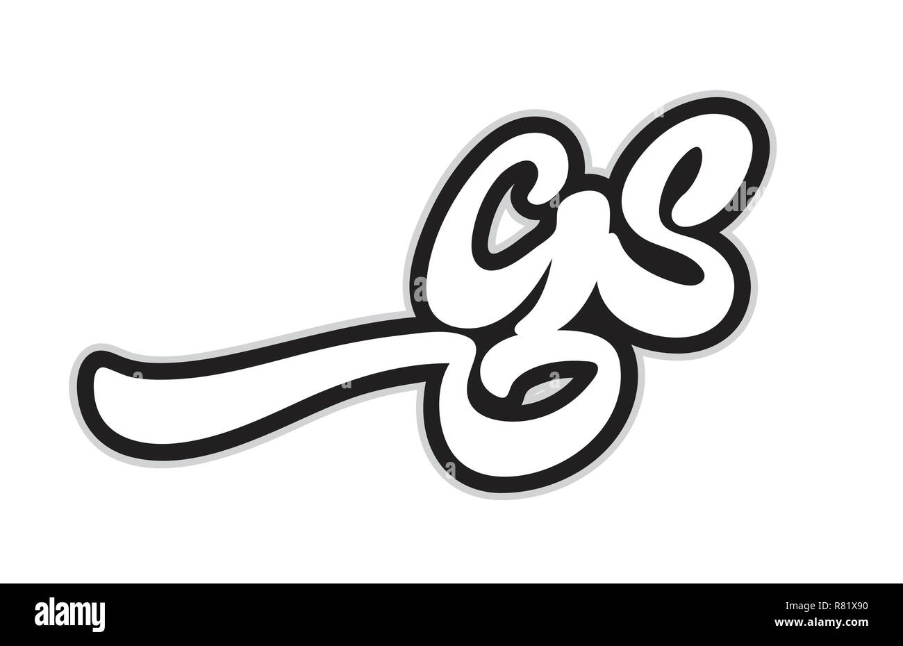 Design of black and white alphabet letter combination gs g s suitable ...