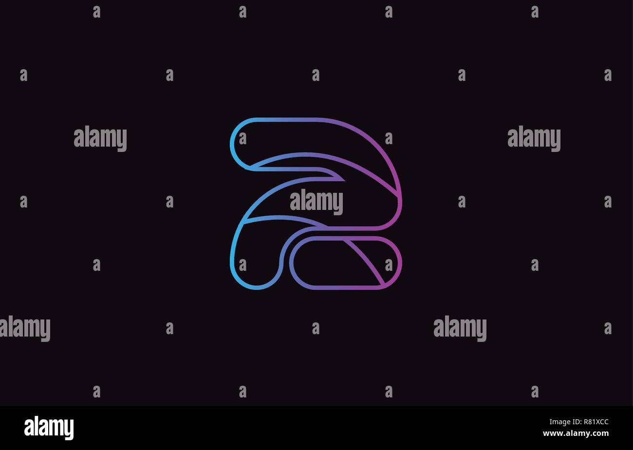 number 2 logo design blue and pink color suitable for a company or ...