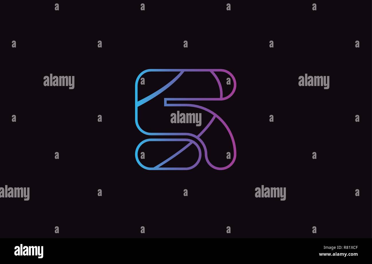 number 5 logo design blue and pink color suitable for a company or ...