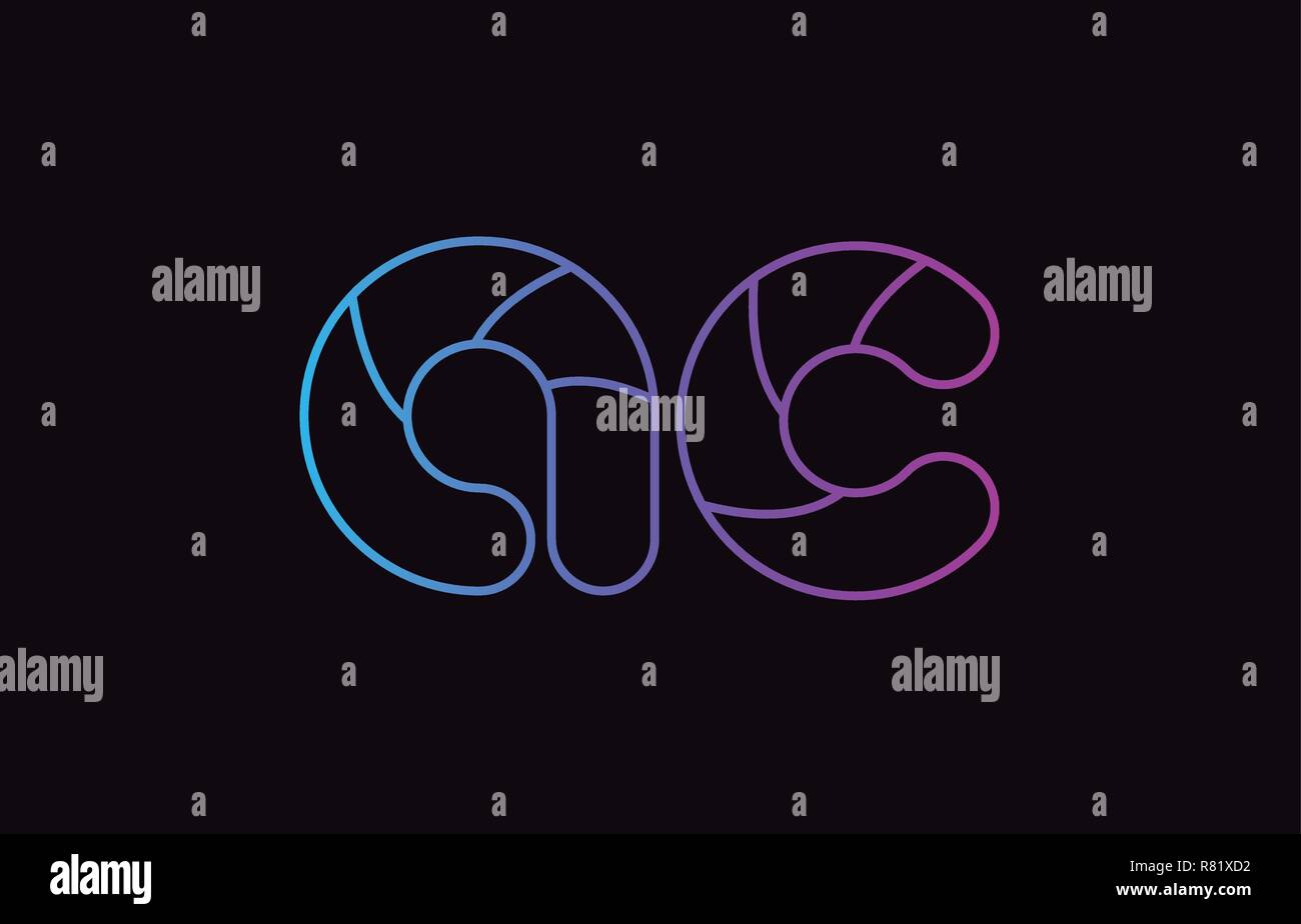alphabet letter combination ac a c logo design blue and pink color ...