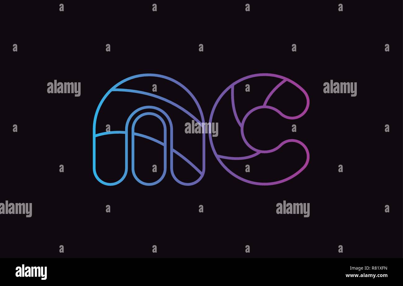 alphabet letter combination mc m c logo design blue and pink color ...