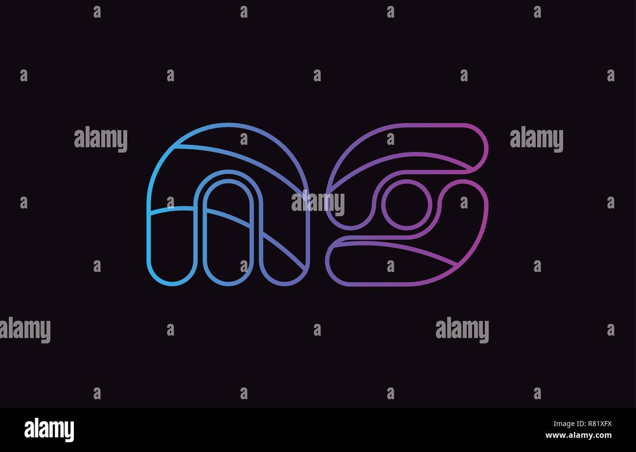 alphabet letter combination ms m s logo design blue and pink color ...