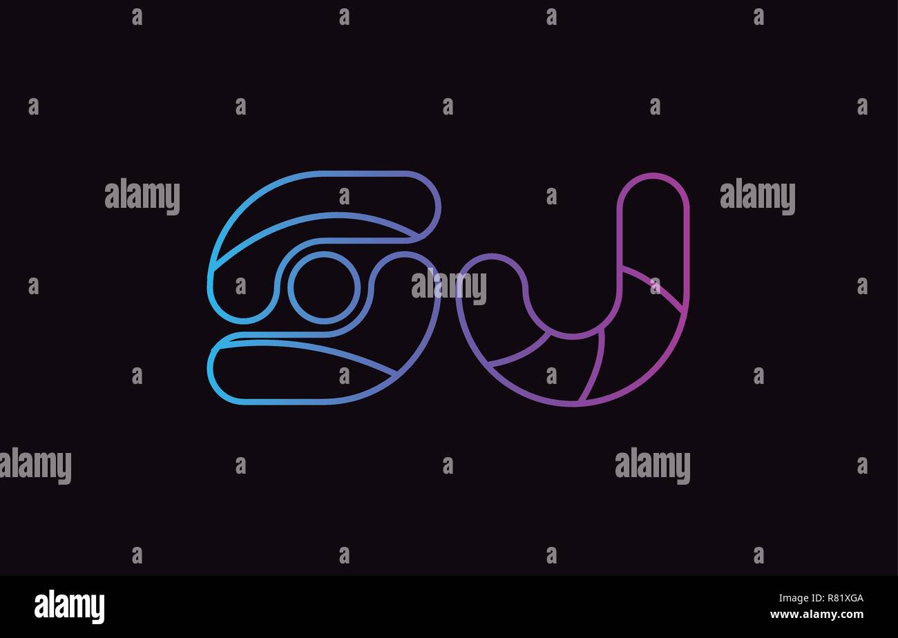 alphabet letter combination sj s j logo design blue and pink color ...