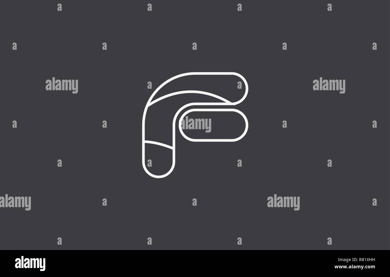 black white grey alphabet letter f logo design suitable for a company ...
