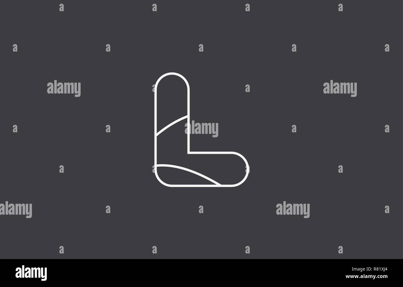 black white grey alphabet letter l logo design suitable for a company ...