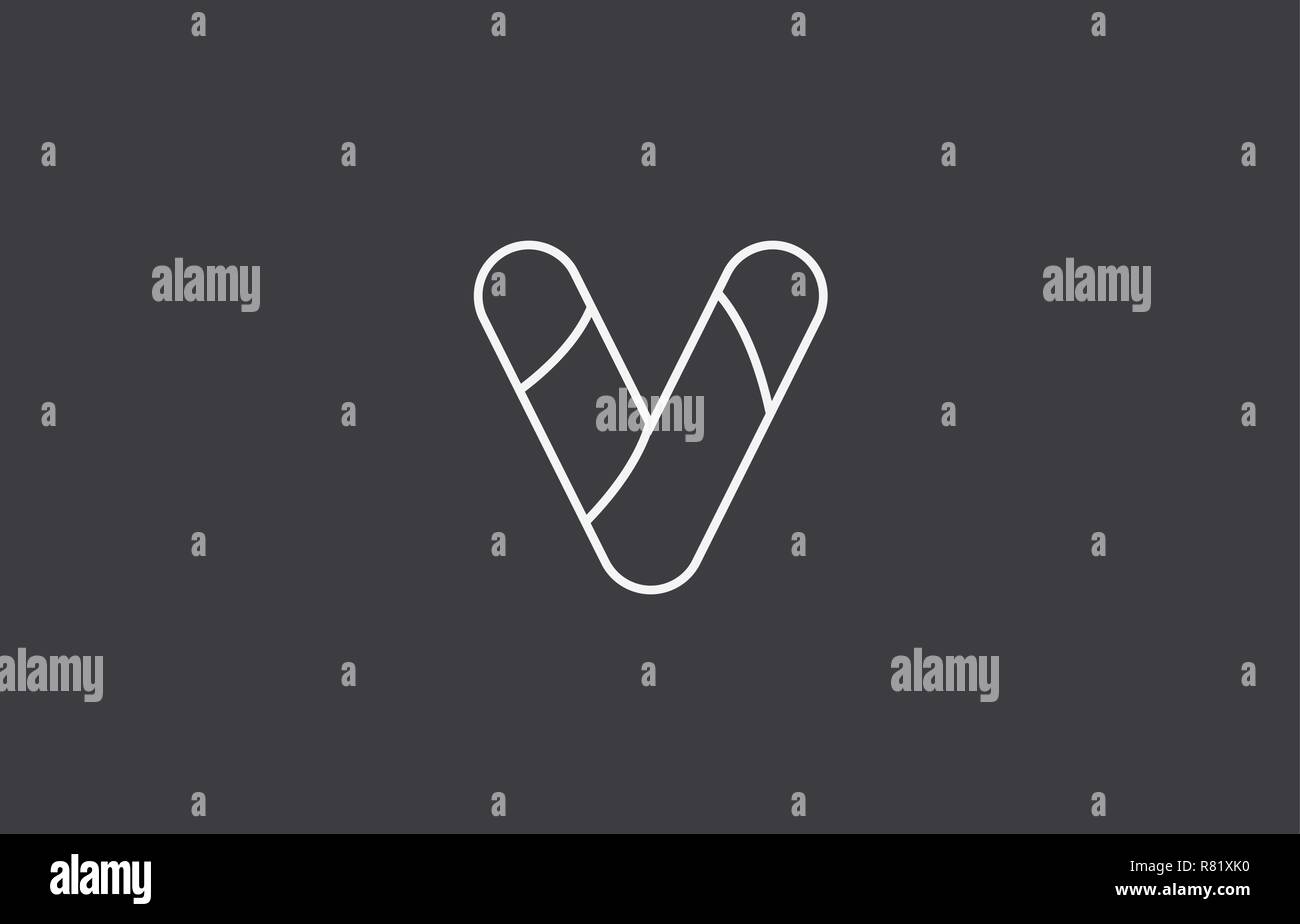 black white grey alphabet letter v logo design suitable for a company ...