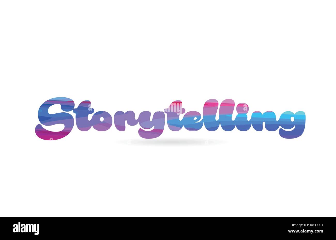 storytelling word with pink blue color suitable for card icon or ...