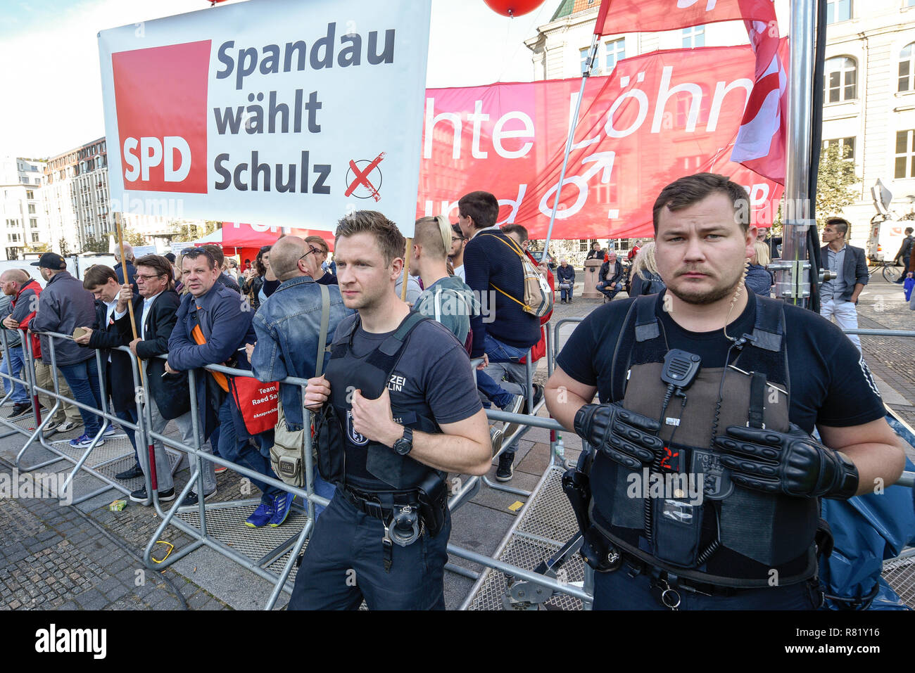 22 September 2017 SPD Election rally held at Gendarmenmarkt in Berlin ...