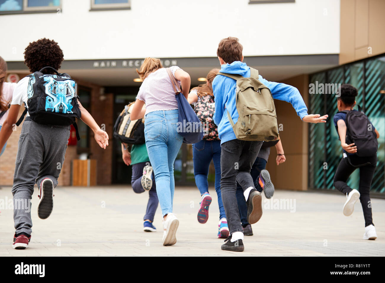 Student Running To Class