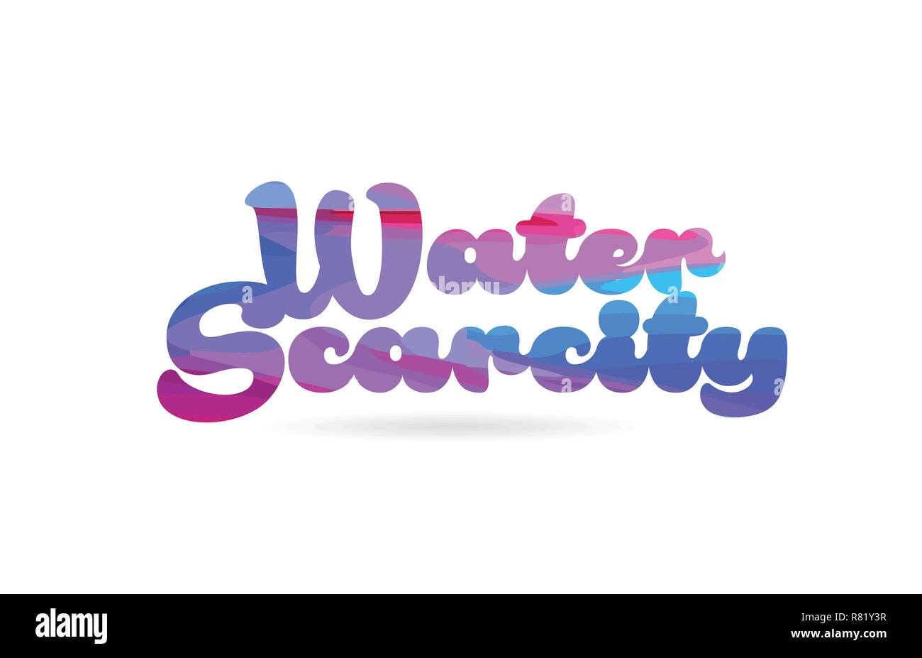water scarcity word with pink blue color suitable for card icon or ...