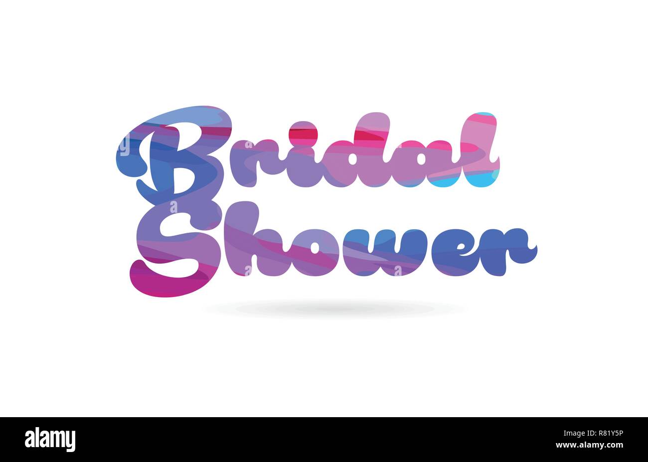 bridal shower word with pink blue color suitable for card icon or ...