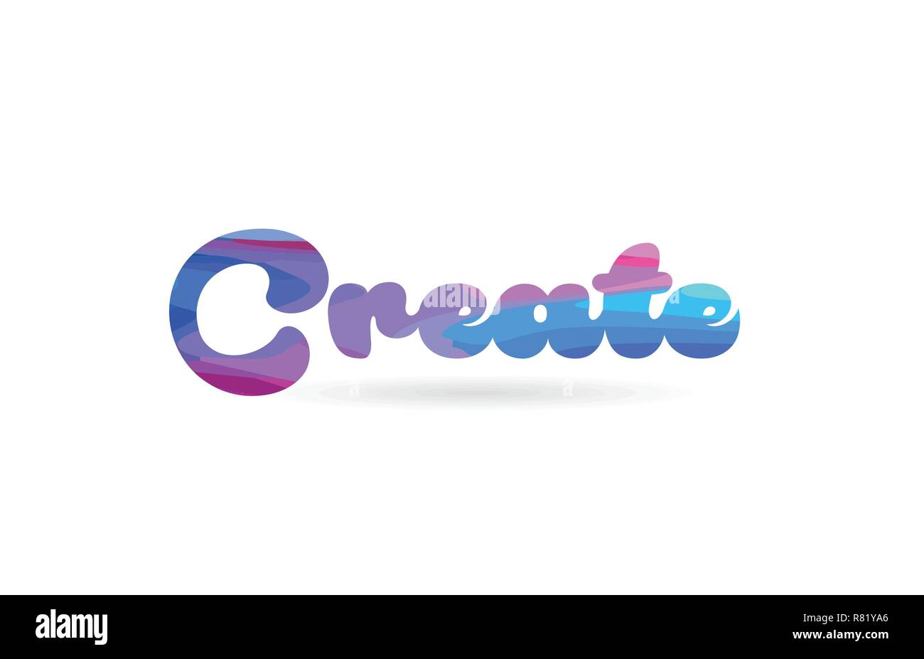 create word with pink blue color suitable for card icon or typography ...