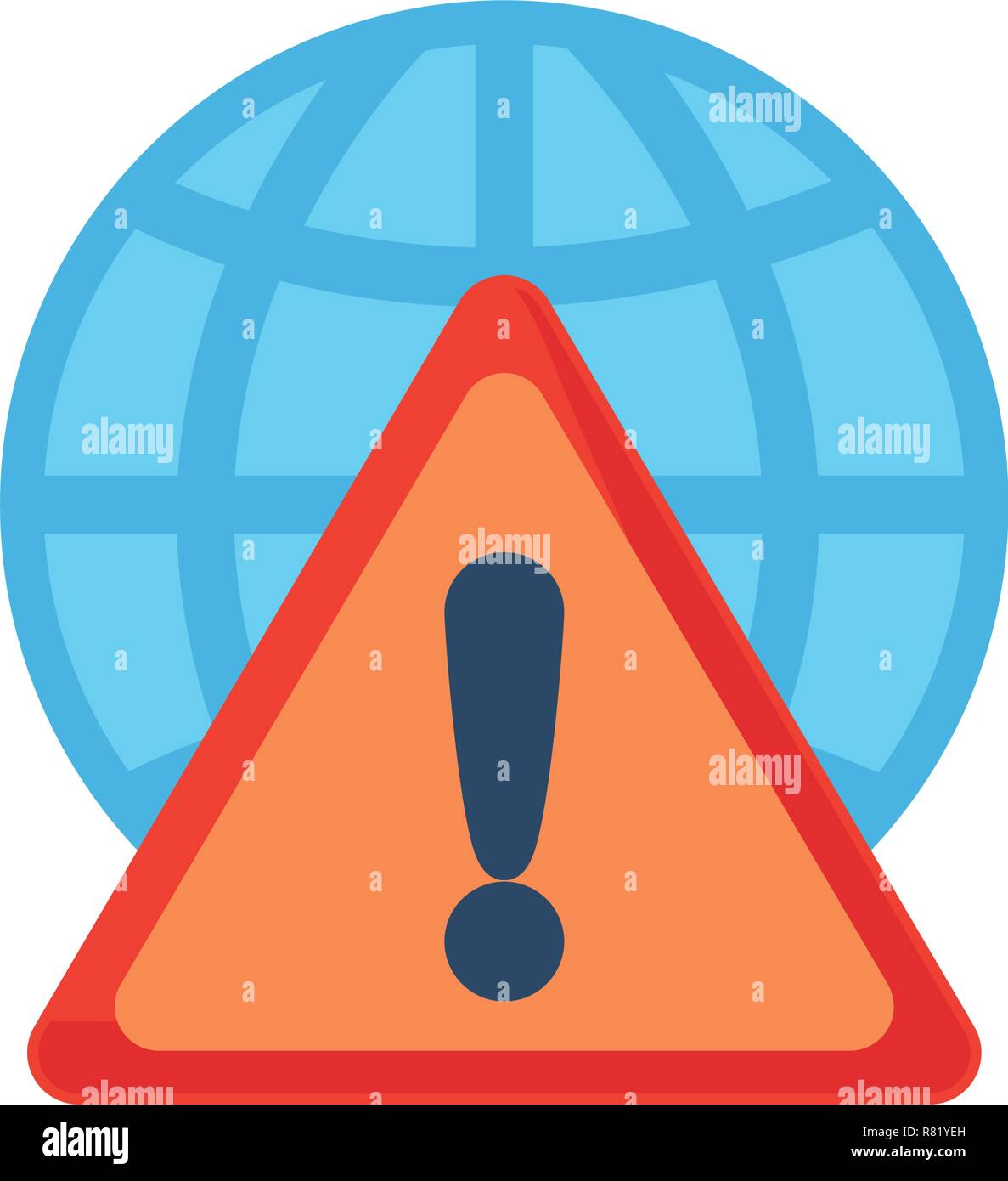 world warning sing on white background vector illustration Stock Vector ...