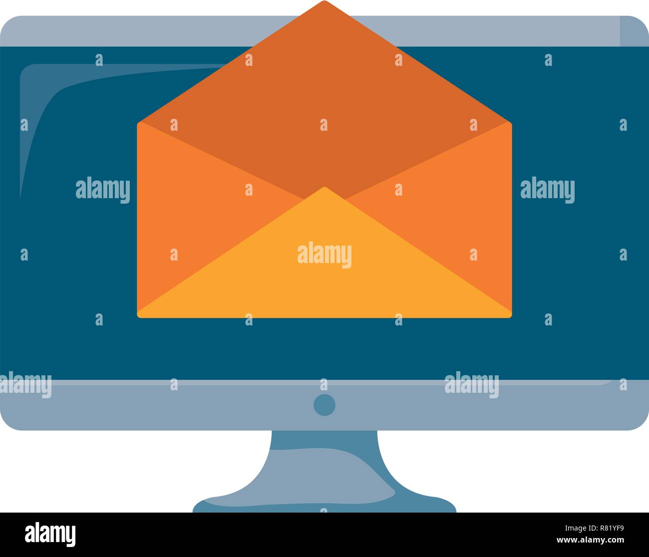 computer email on white background vector illustration Stock Vector ...