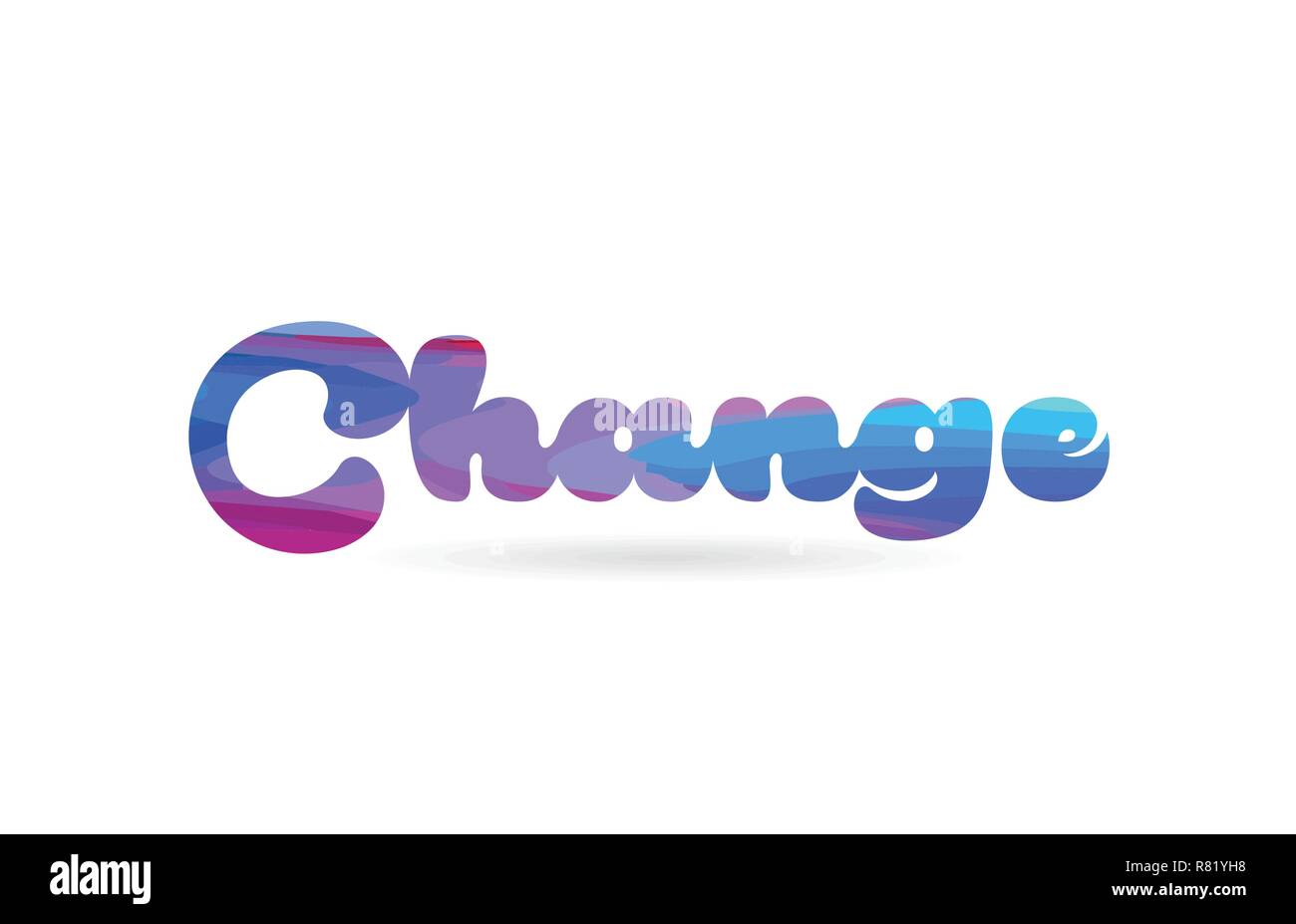 change word with pink blue color suitable for card icon or typography ...