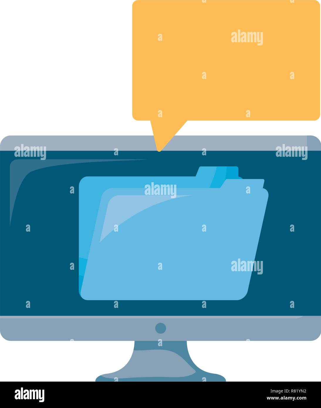 computer folder message on white background vector illustration Stock ...