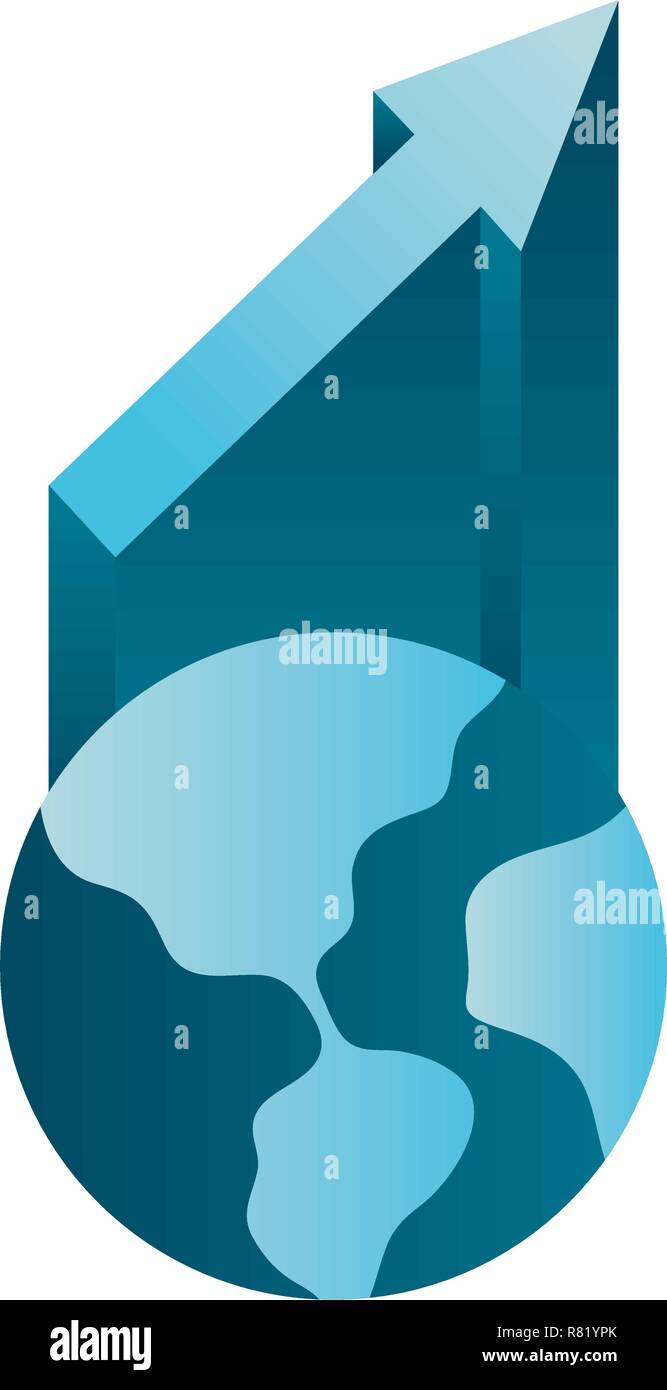 world arrow growth on white background vector illustration Stock Vector ...