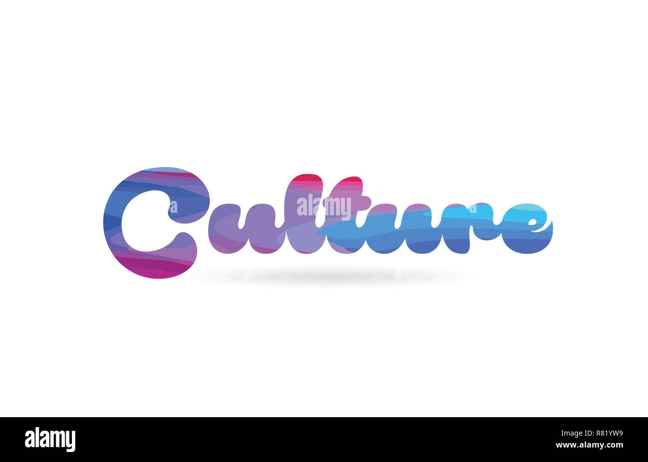 culture word with pink blue color suitable for card icon or typography ...