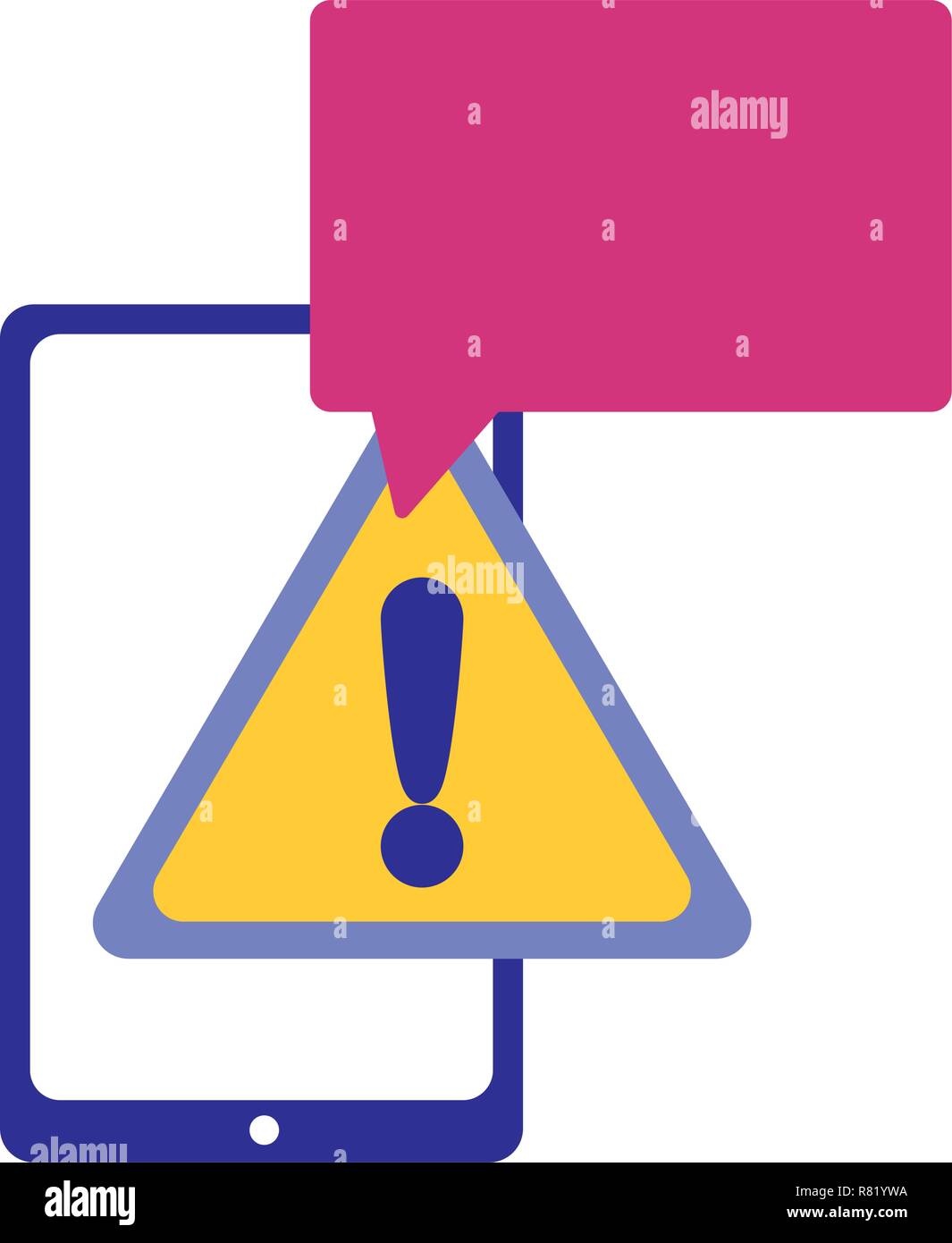 cellphone alert message on white background vector illustration Stock ...