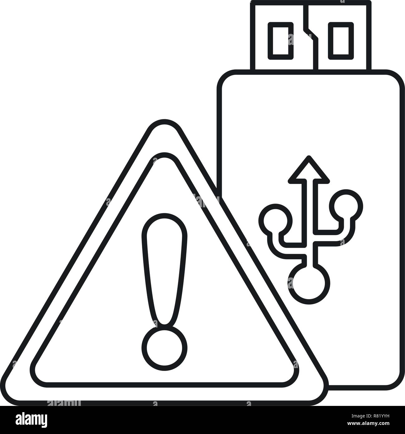 usb warning alert on white background vector illustration Stock Vector ...