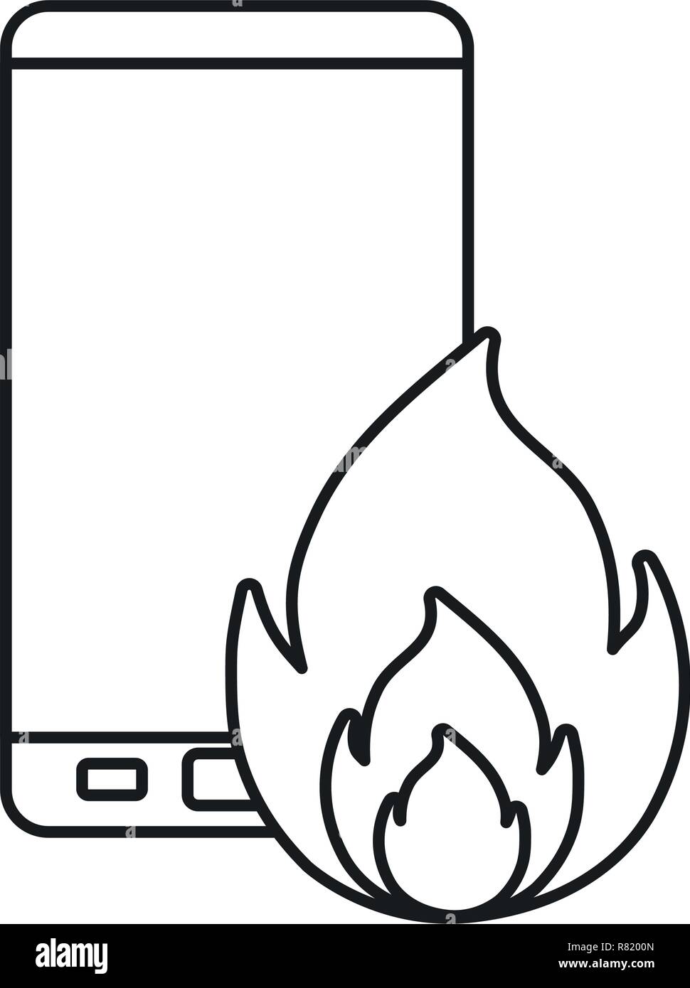 mobile fire on white background vector illustration Stock Vector Image ...