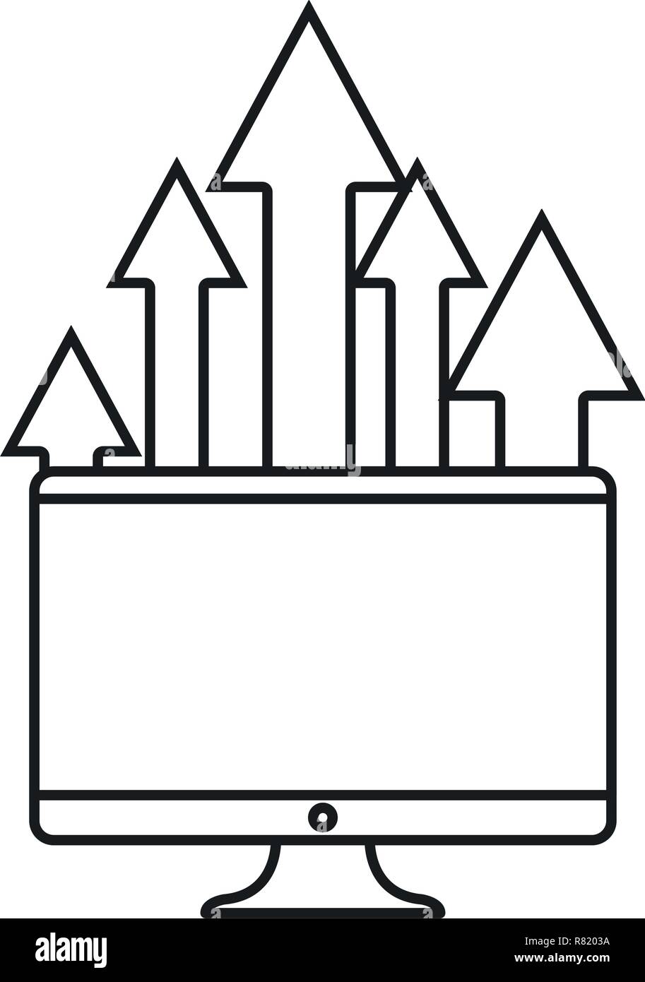 computer growth arrows on white background vector illustration Stock ...