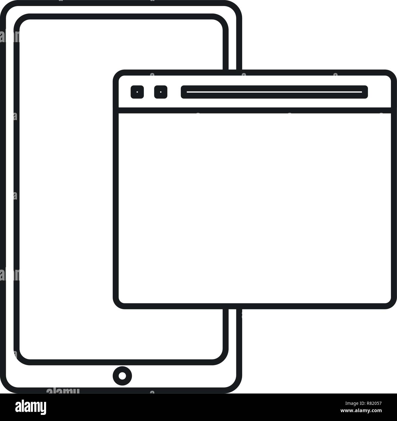 smartphone website on white background vector illustration Stock Vector ...