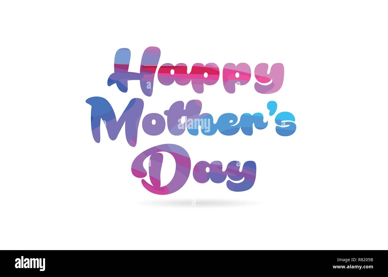 happy mother's day word with pink blue color suitable for card icon or ...
