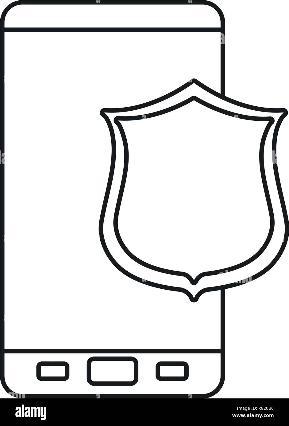 cellphone shield protection on white background vector illustration ...