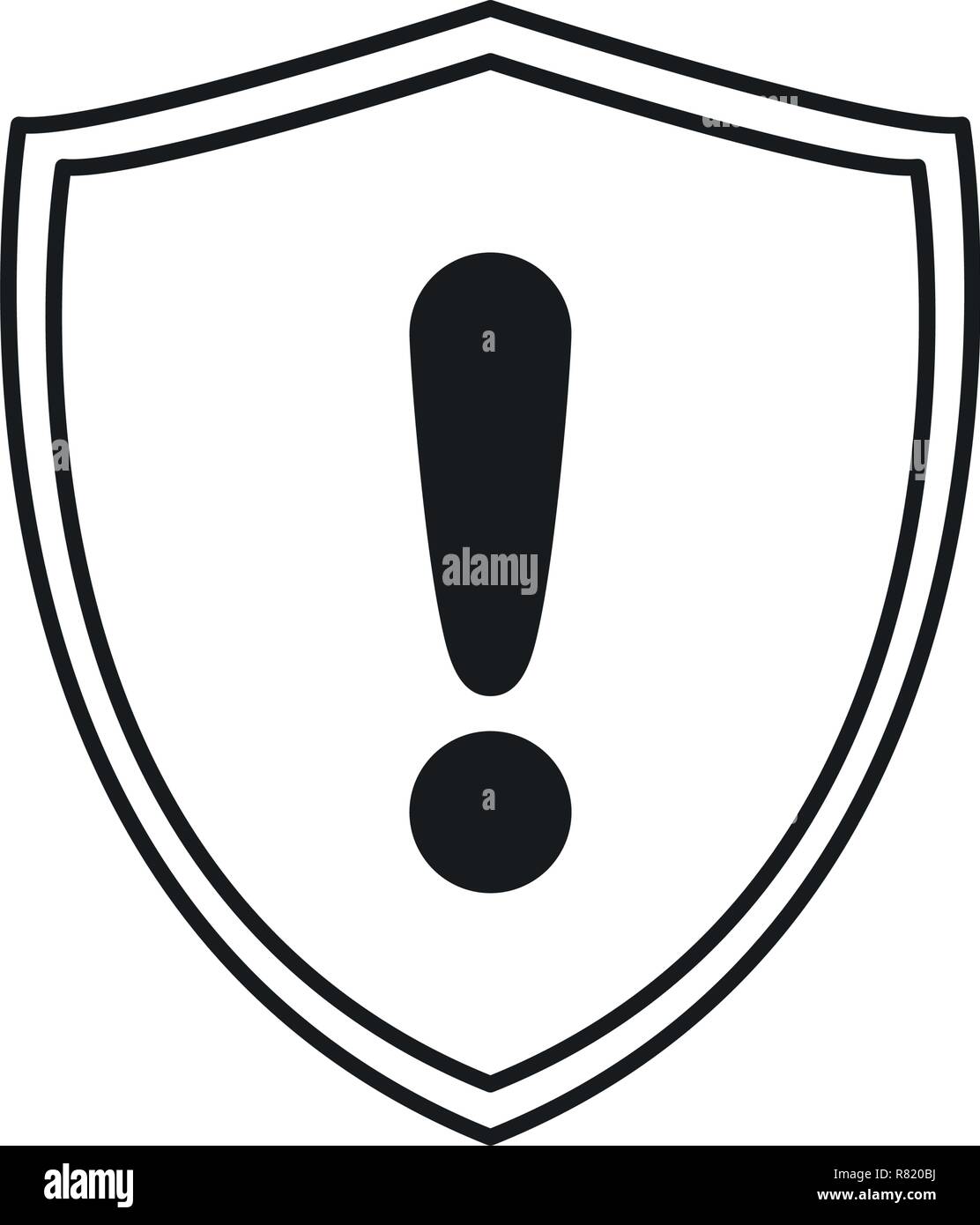 shield protection warning alert sign vector illustration Stock Vector ...