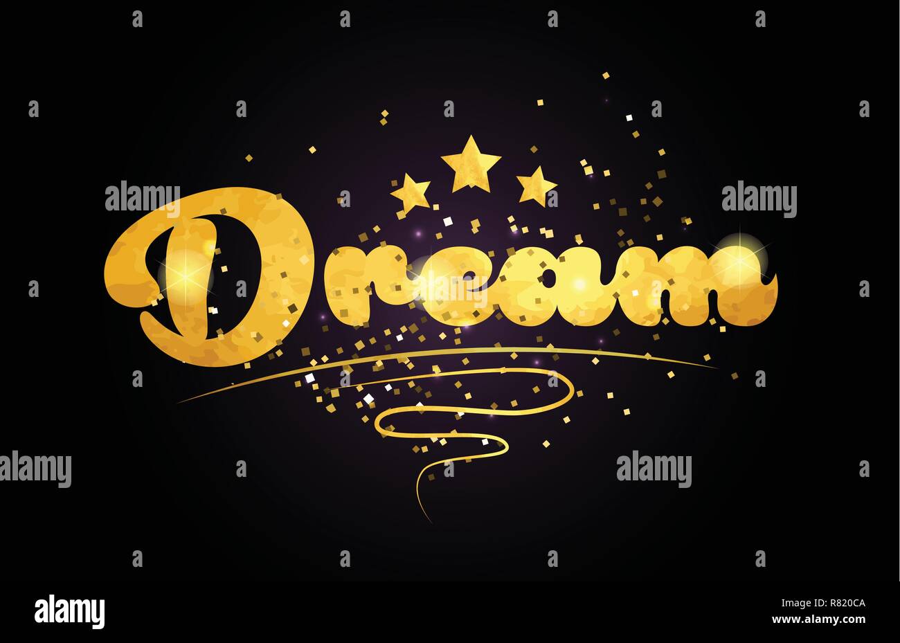 dream word with star and golden color suitable for card icon or ...