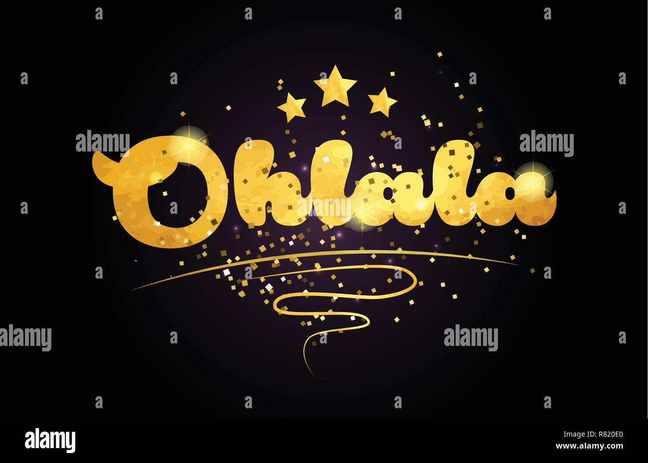 ohlala word with star and golden color suitable for card icon or ...