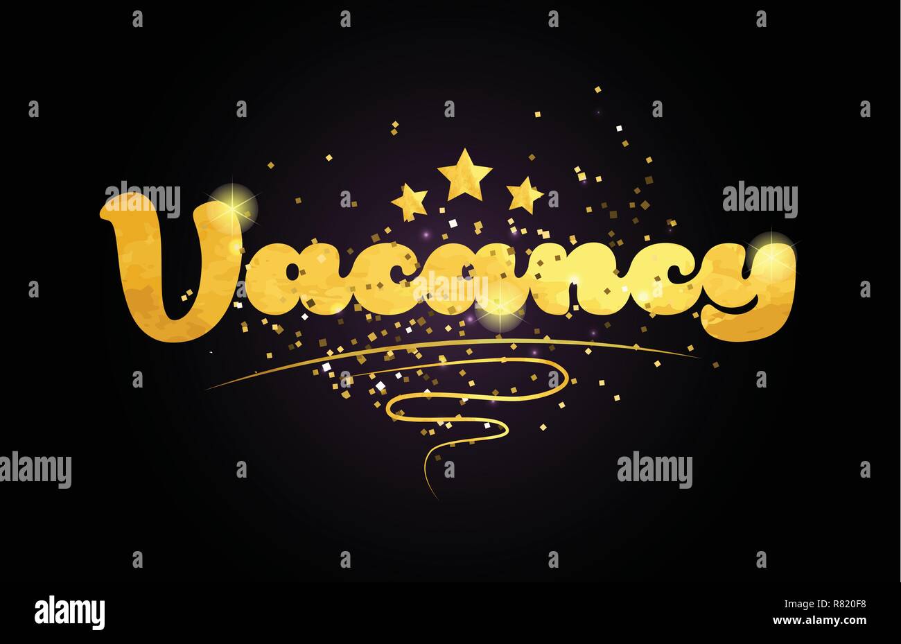 vacancy word with star and golden color suitable for card icon or ...