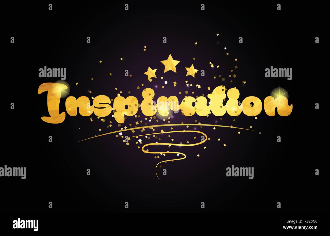 inspiration word with star and golden color suitable for card icon or ...