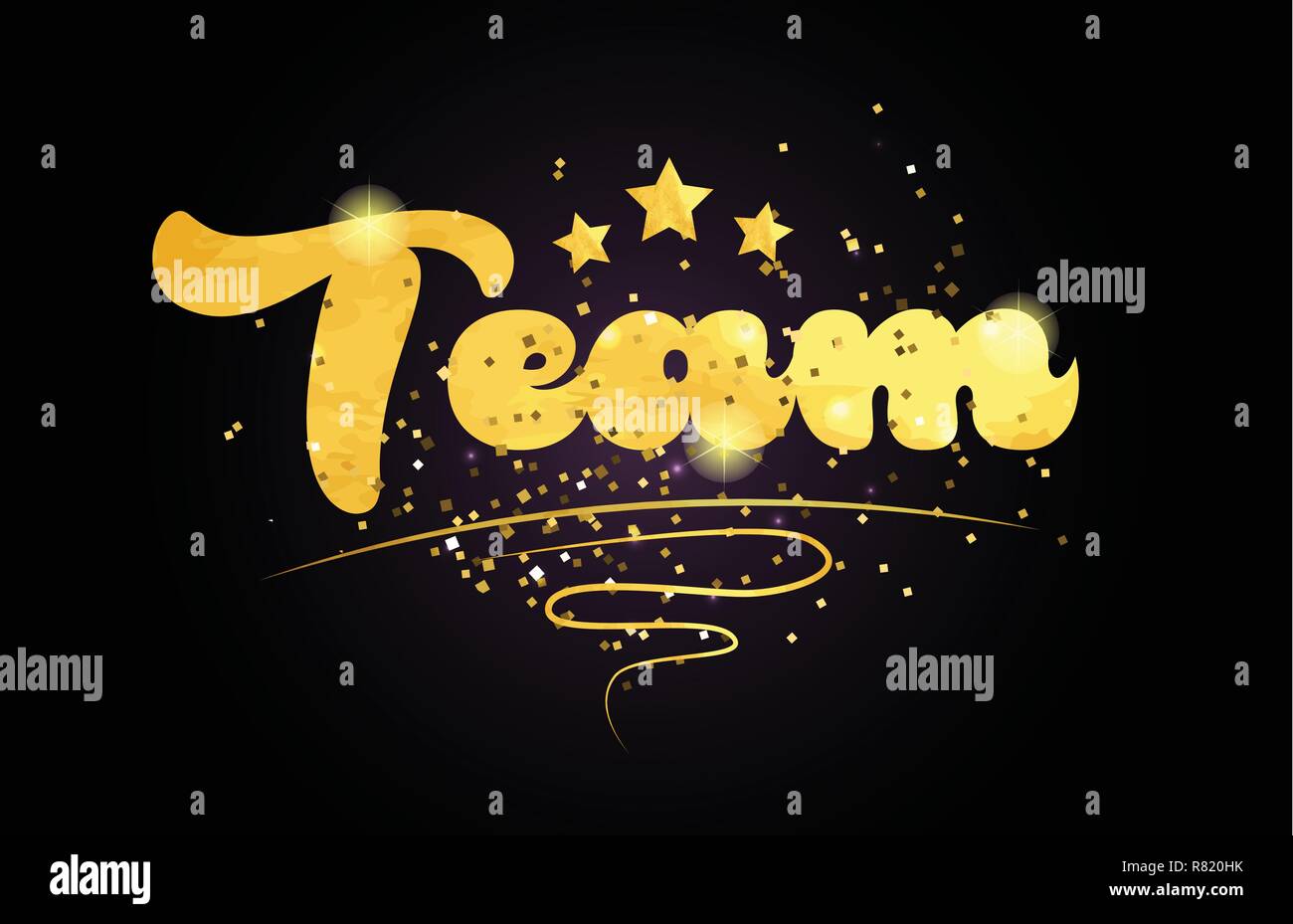 team word with star and golden color suitable for card icon or ...