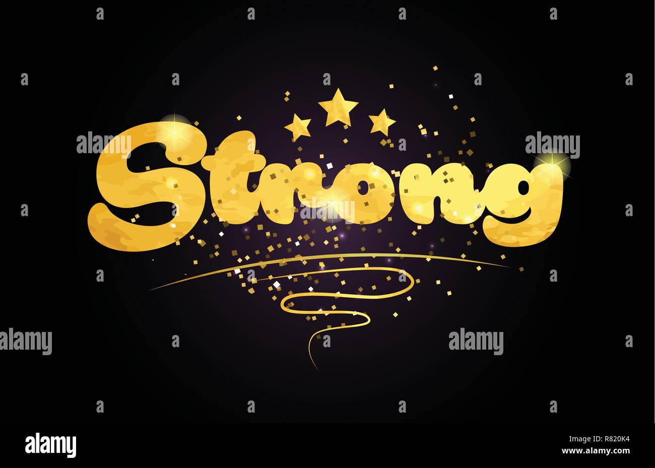 strong word with star and golden color suitable for card icon or ...