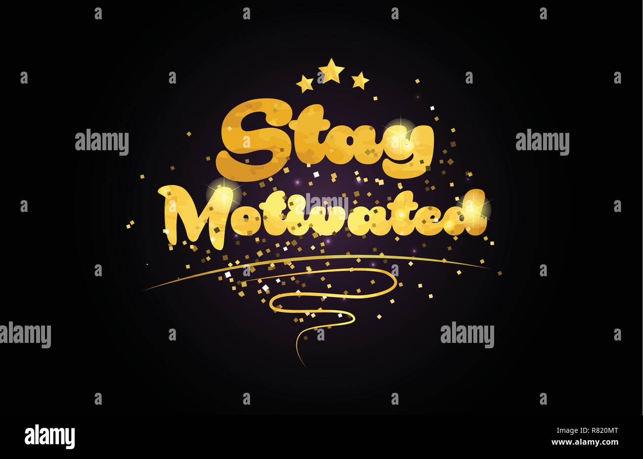 stay motivated word with star and golden color suitable for card icon ...