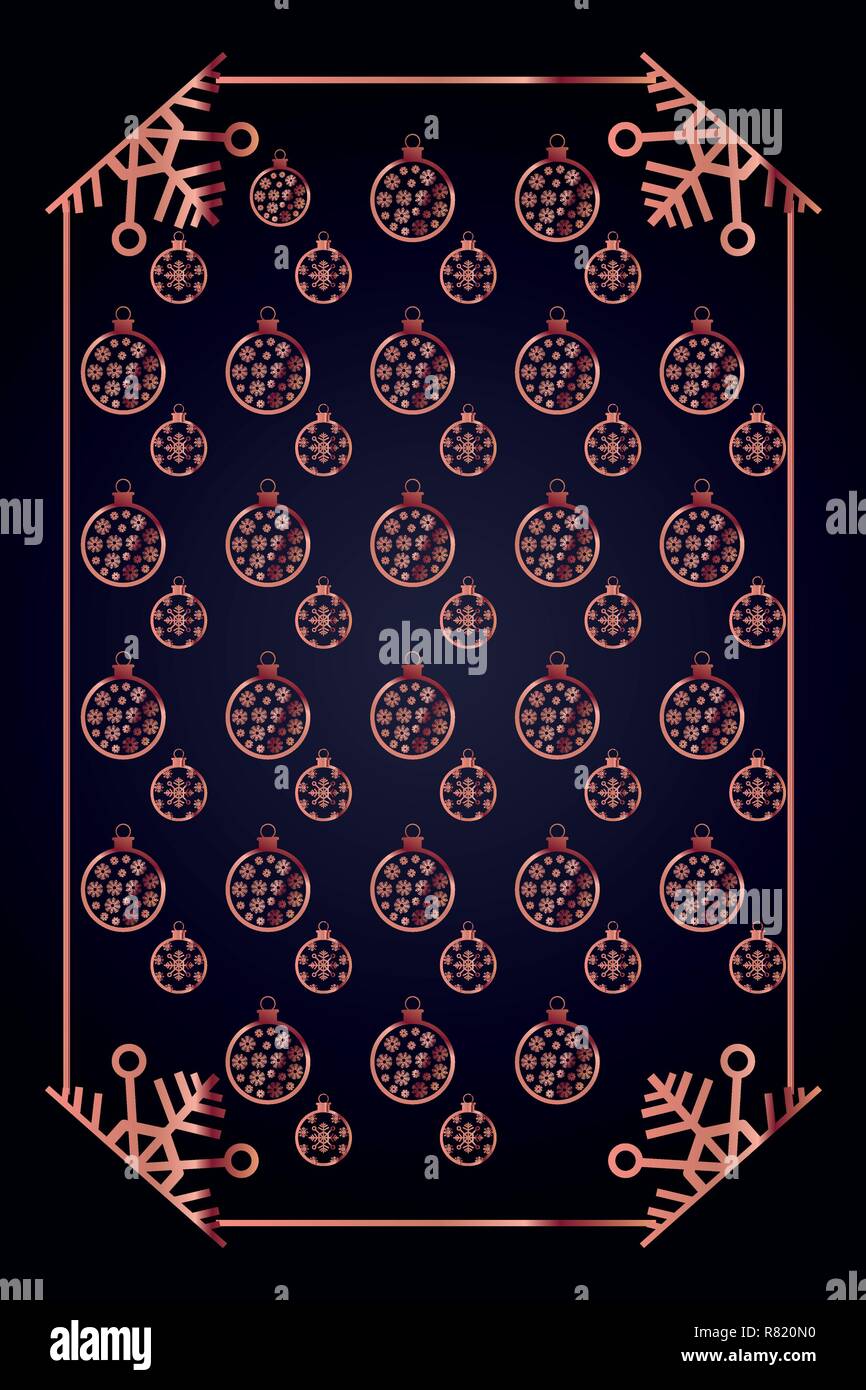 balls frame decoration dark background card vector illustration Stock ...