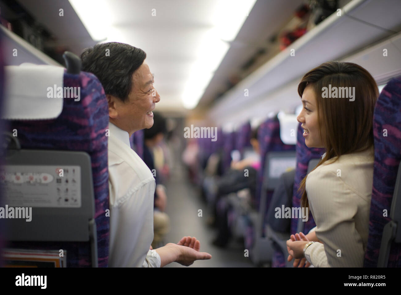 Businessman woman talking train hi-res stock photography and images - Alamy