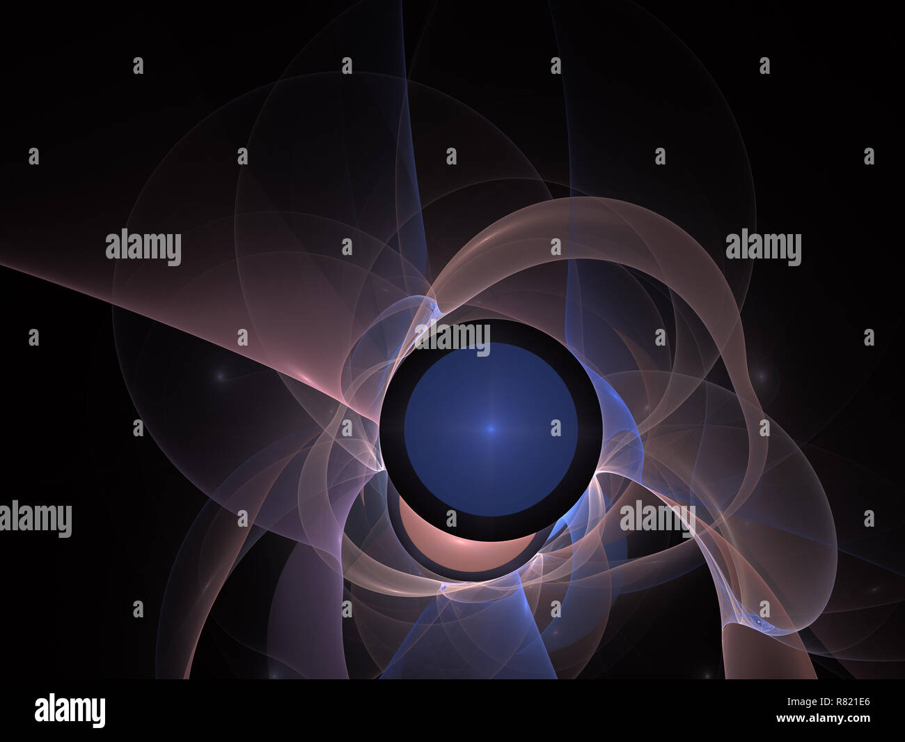 Tech fractal background - wave and curves. Abstract computer-generated ...