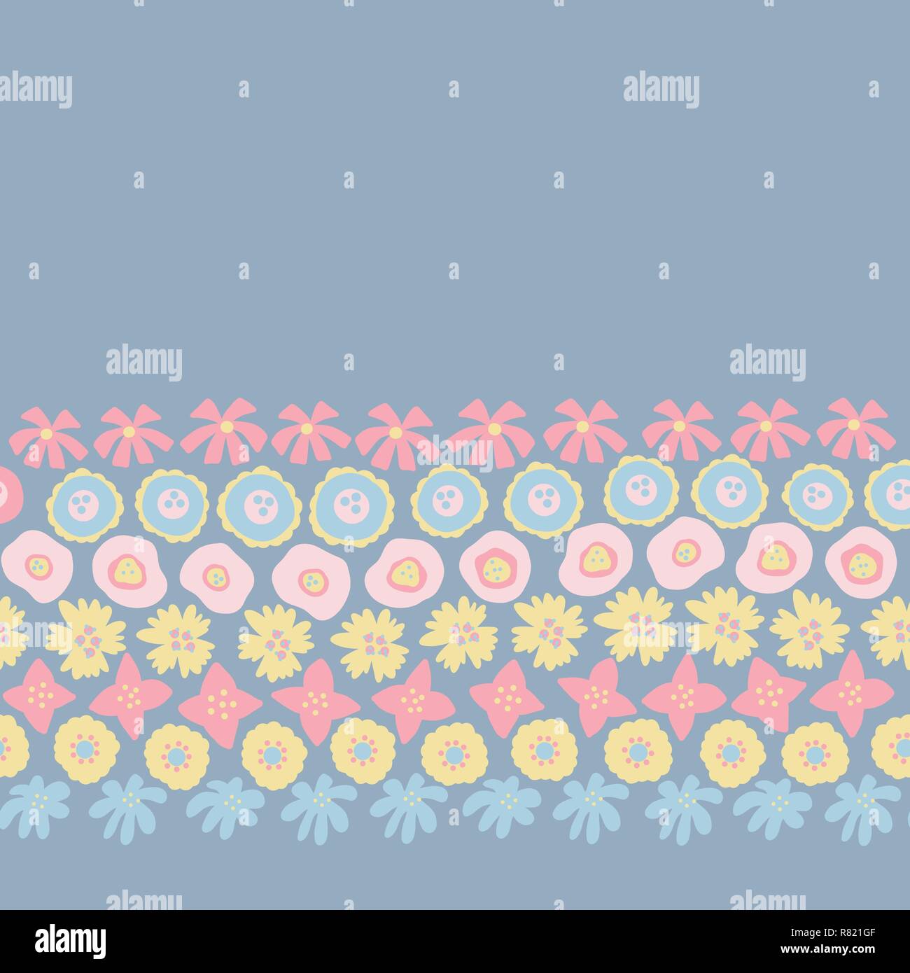 Floral seamless vector repeat border Hand drawn Stock Vector Image ...